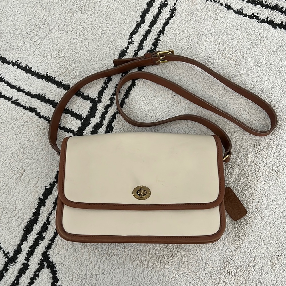 Rare Vintage Coach Spectator Crossbody Bag Cream With… - Gem